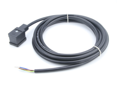 Brad mPm DIN Form B-11mm 2 Pole Plus Ground H12 to Pigtail, Nitrile Profile Gasket and Screw, 0.75mm² Black WSOR UL Cable, 3.0m (9.84') Length, 250V for sale