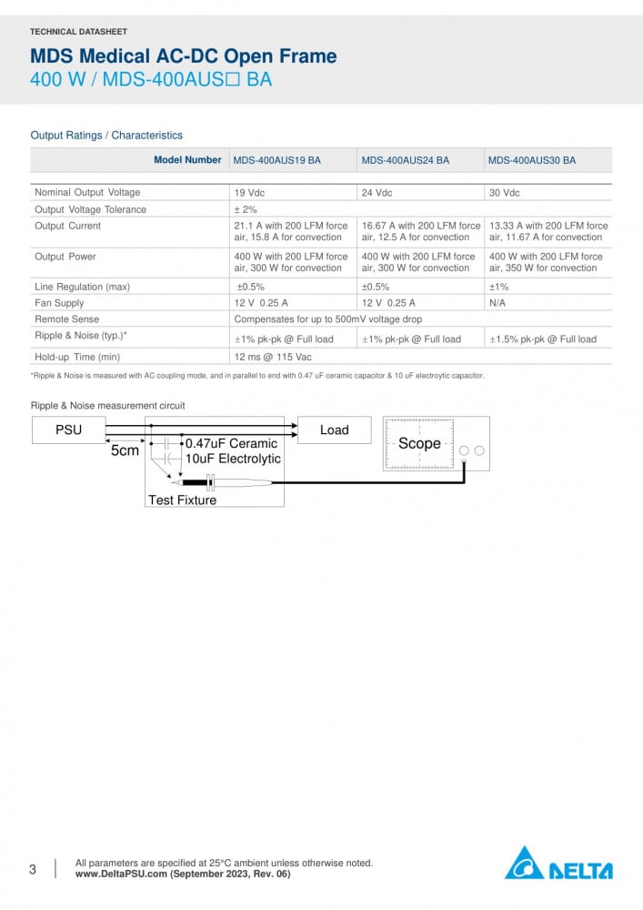 DELTA MDS-400AUS19 BA datasheet page 3