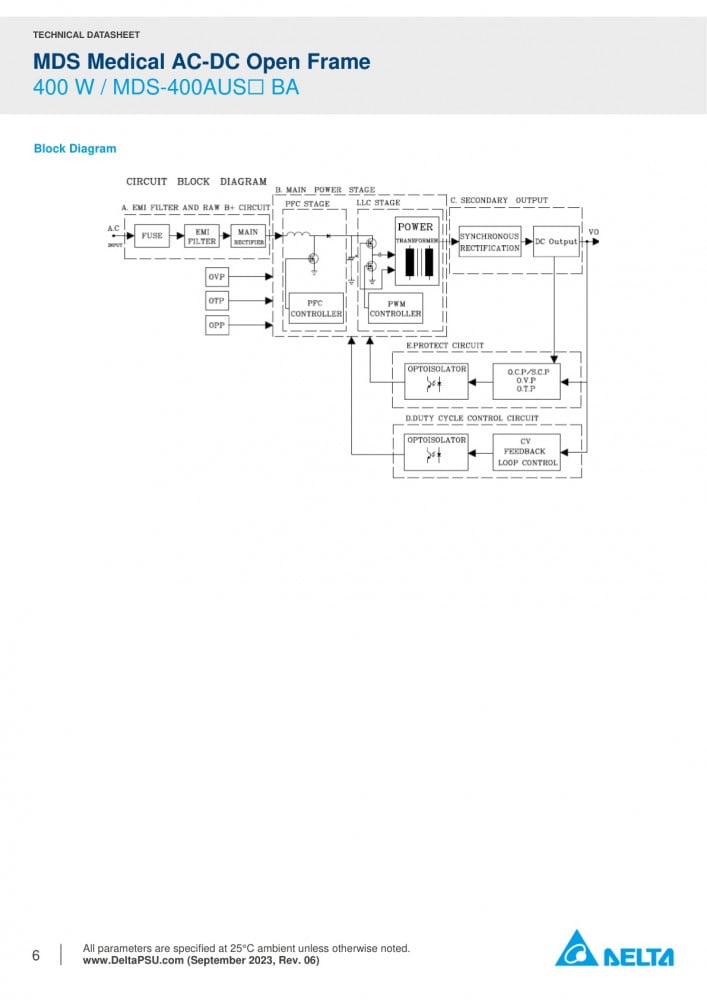 DELTA MDS-400AUS19 BA datasheet page 6