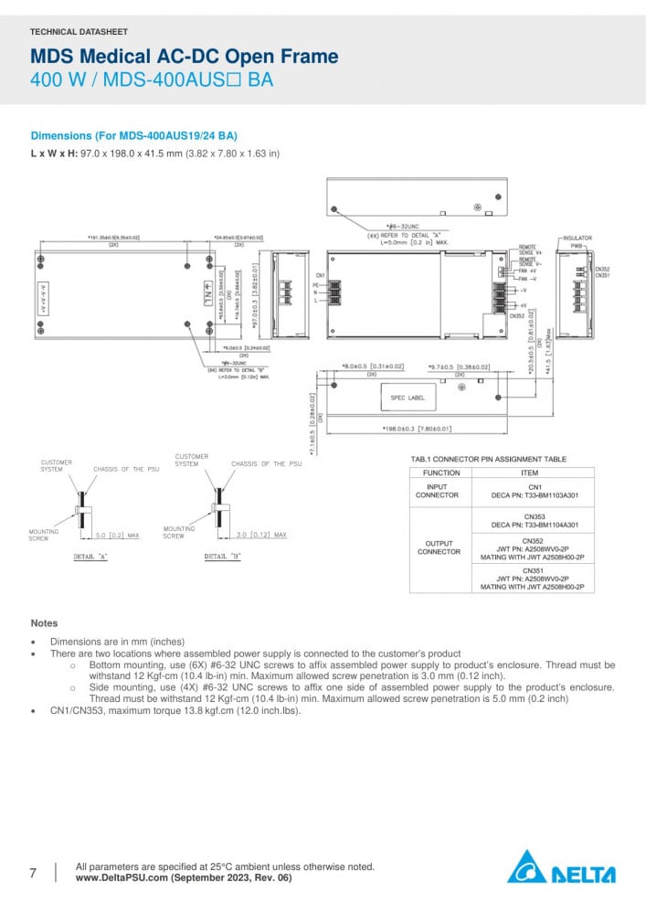 DELTA MDS-400AUS19 BA datasheet page 7