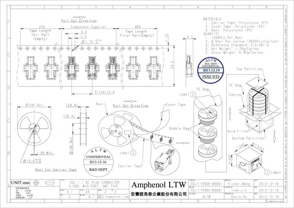 Amphenol SSL11-P2D00-000001 technical document page 2