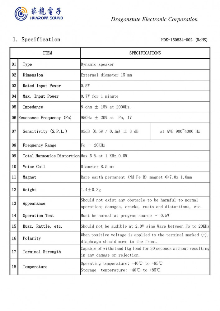 HDK-150834-002 specification page 2