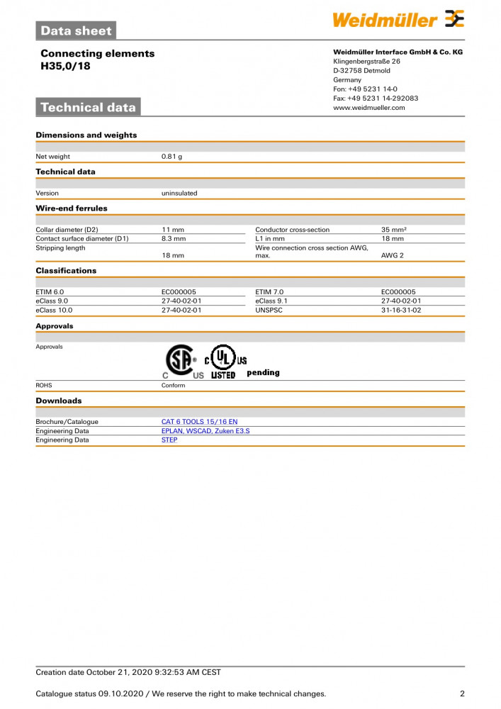 WEIDMULLER 0368900000 document page 2