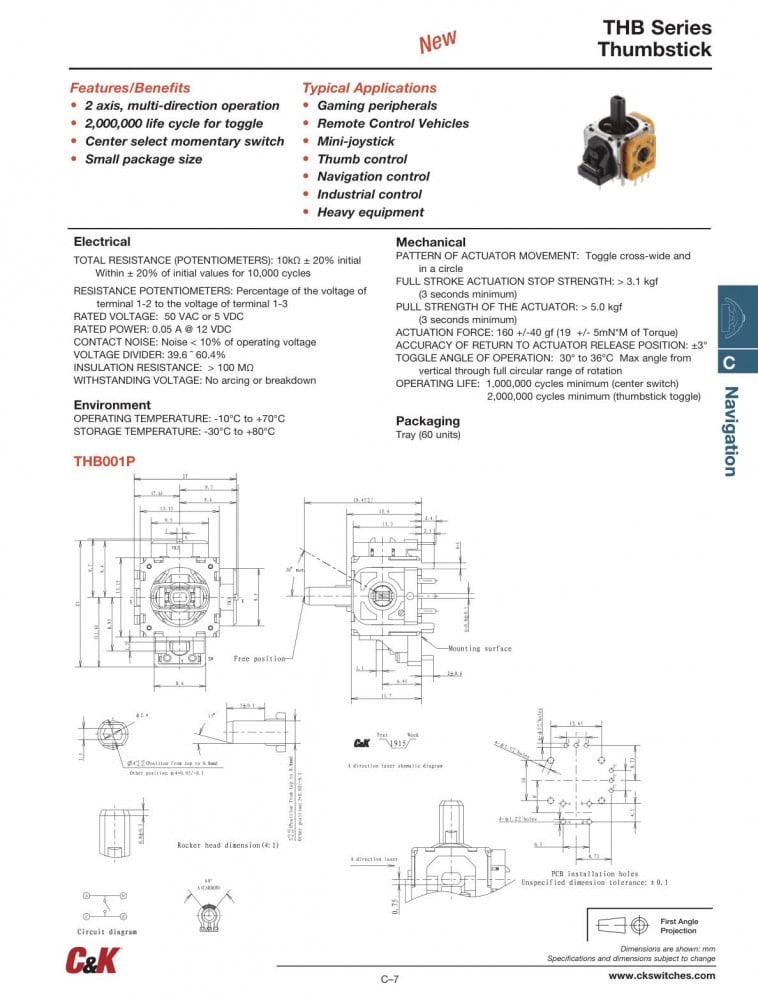 THB001P technical document page