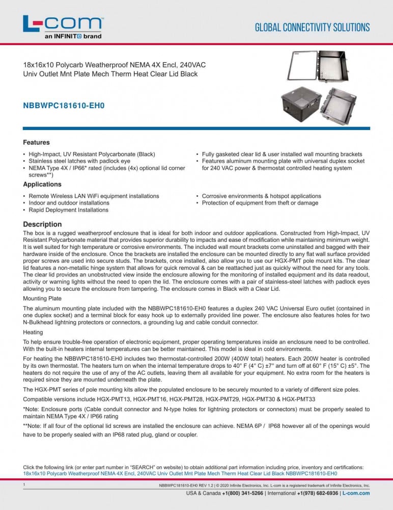 NBBWPC181610-EH0 technical document page 1