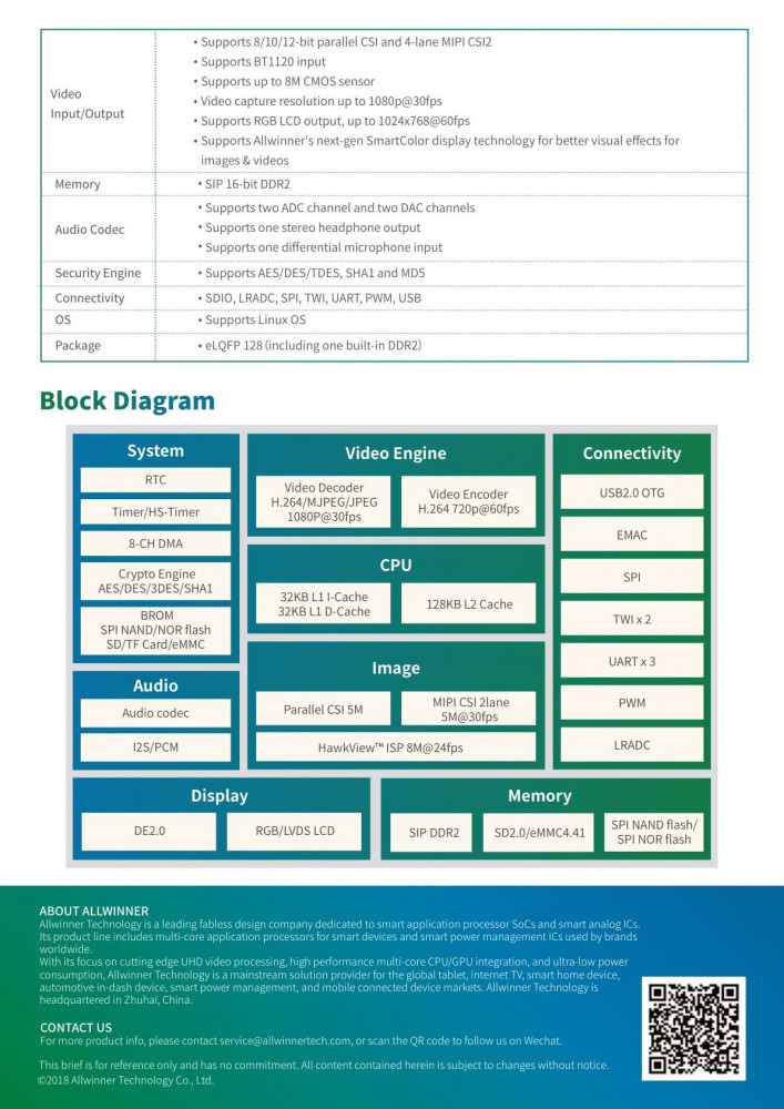 Allwinner R11 technical document page 2