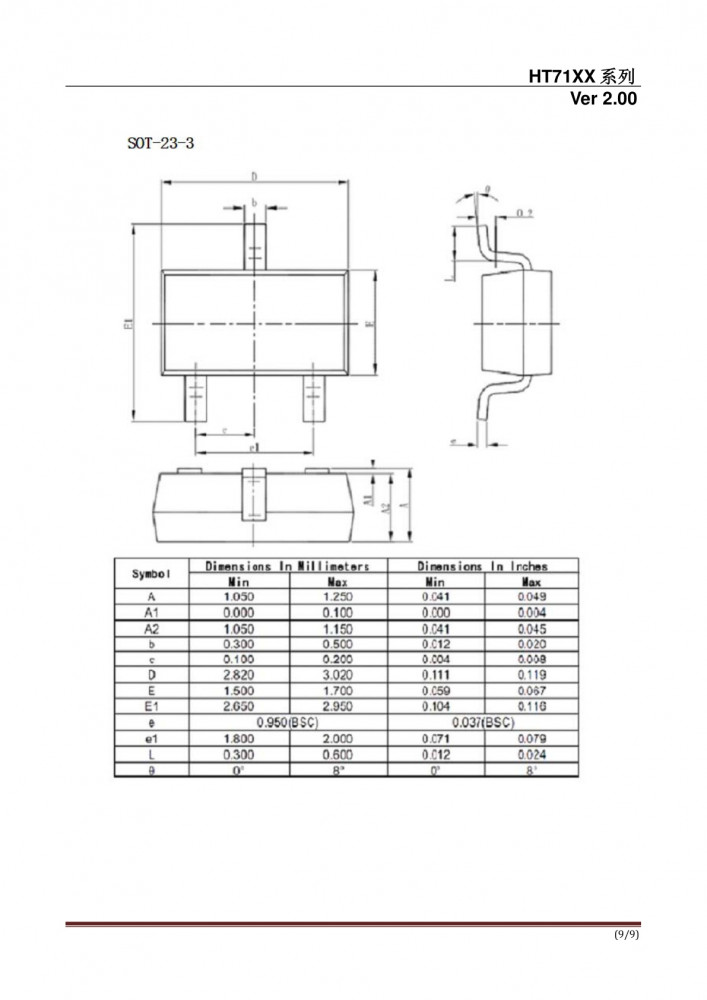 HT7133 datasheet page 9