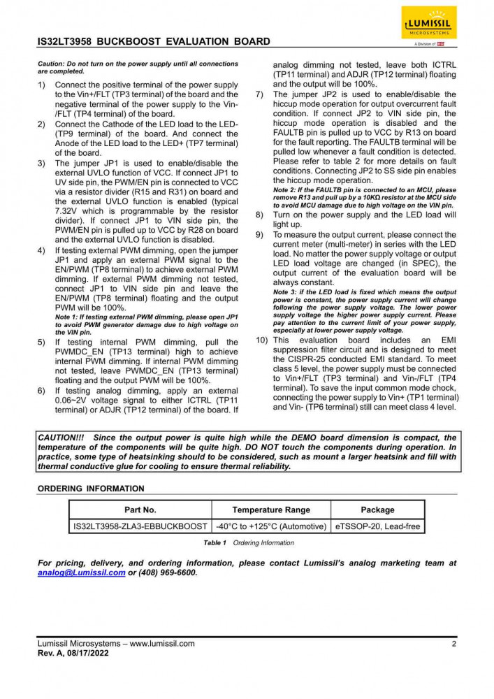 IS32LT3958 document page 2