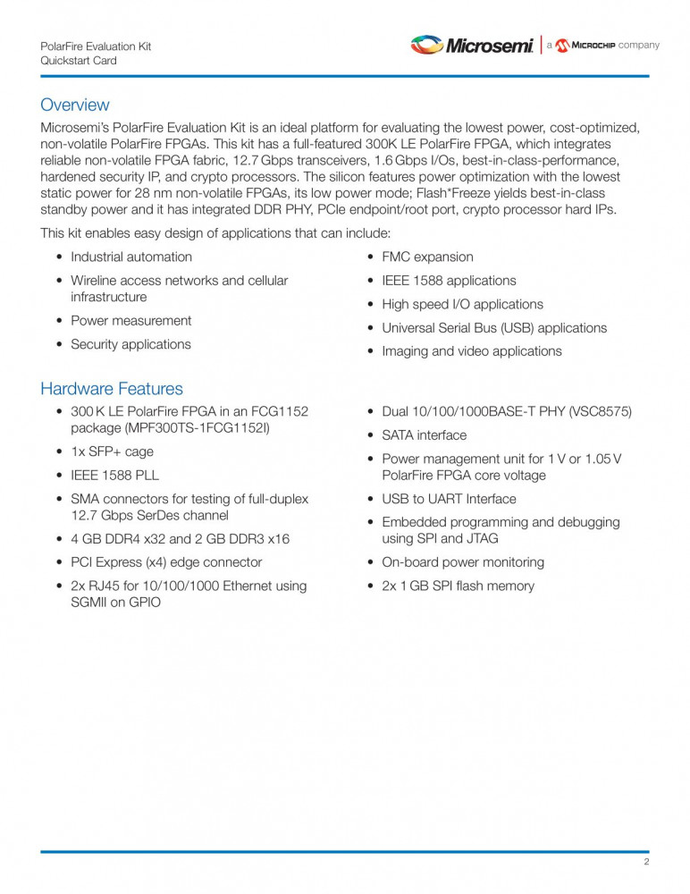 MPF300-EVAL-KIT documentation page 2