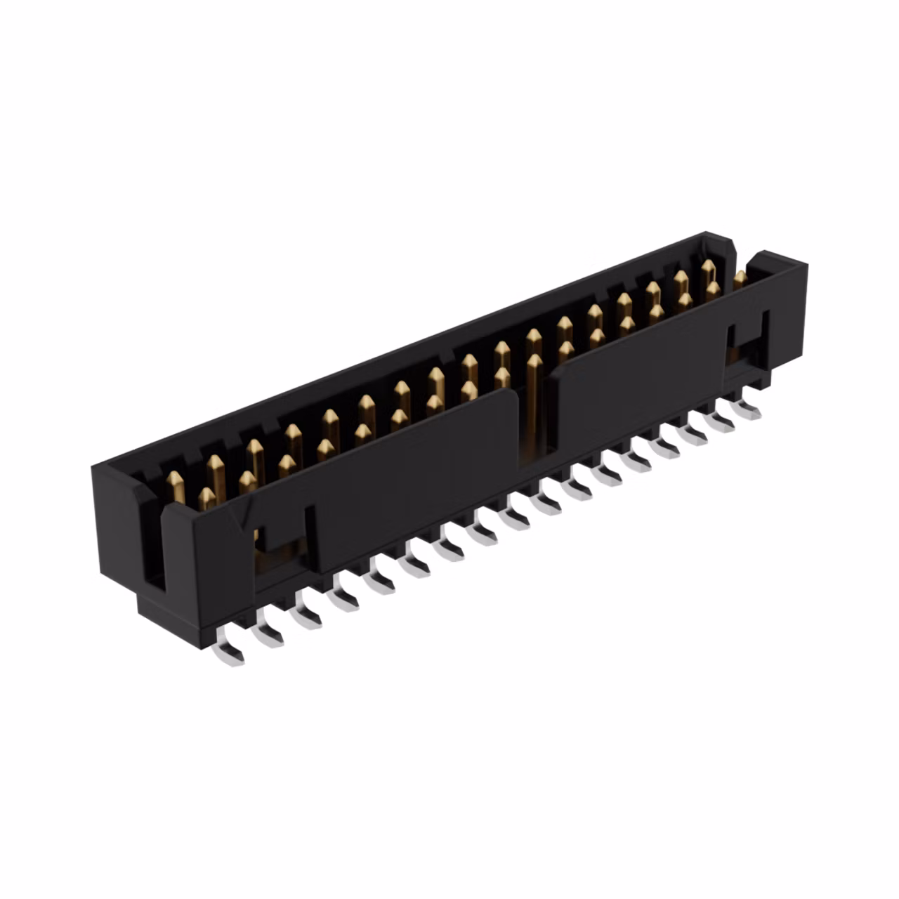 2.00mm Pitch, Milli-Grid PCB Header, Dual Row, Vertical, Surface Mount, Shrouded, 16 Circuits, 0.05µm Gold (Au) Plating, Dual Side Slots, Dual Friction Locks, Center Polarization, Tube