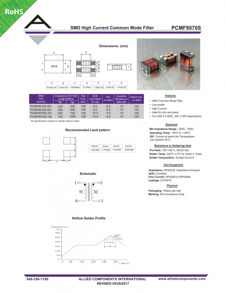 PCMF9070S-301 technical document page 1
