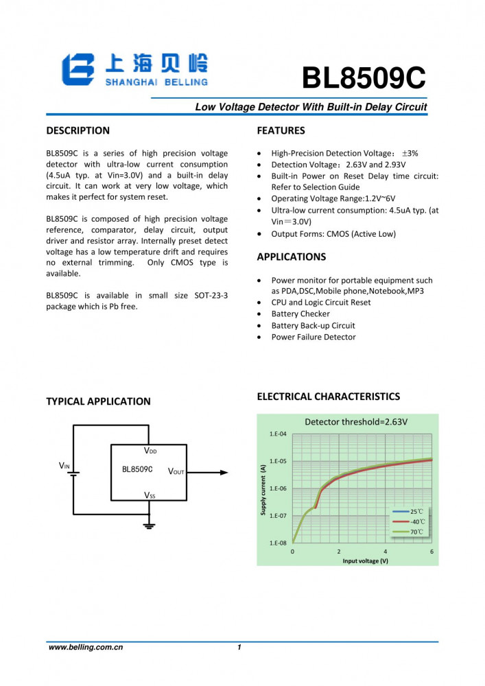 BL8509C datasheet page 1