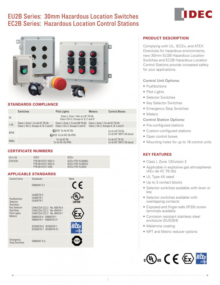 IDEC EC2B datasheet page 1
