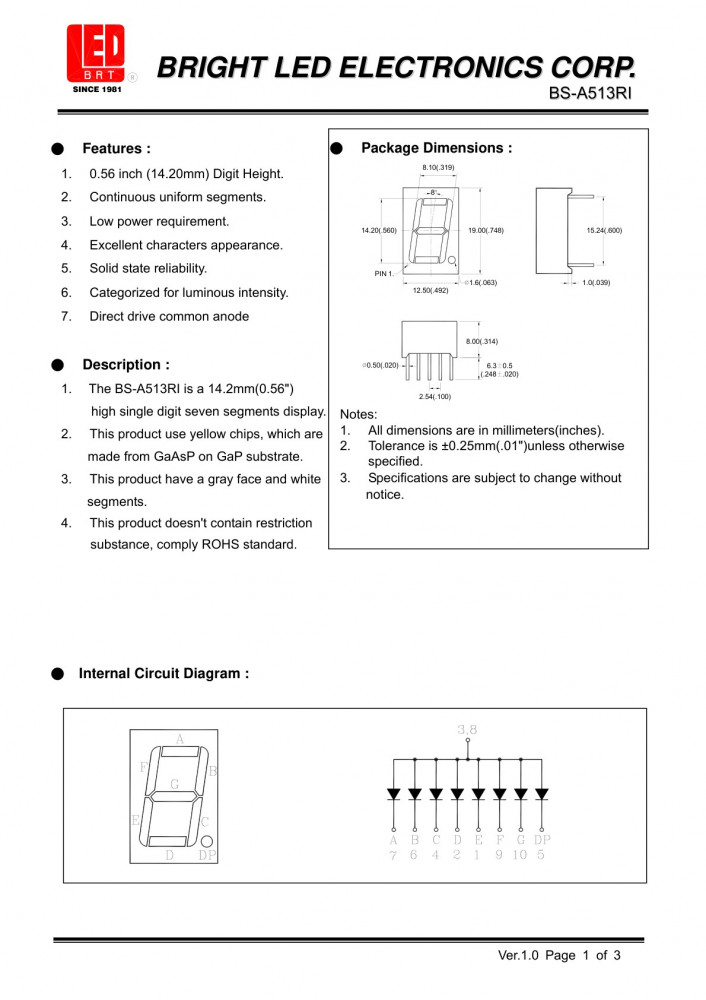 BS-A513RI datasheet page 1