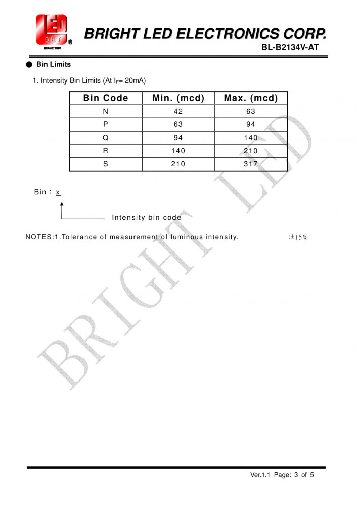 BL-B2134V-AT datasheet page 3