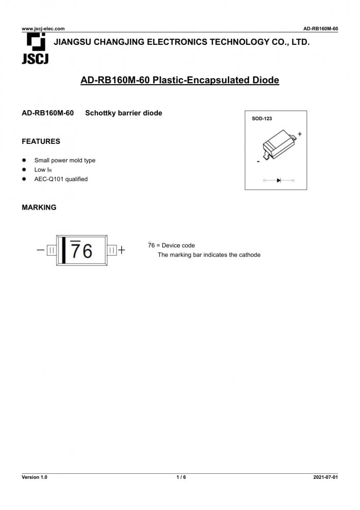 AD-RB160M-60 datasheet page 1