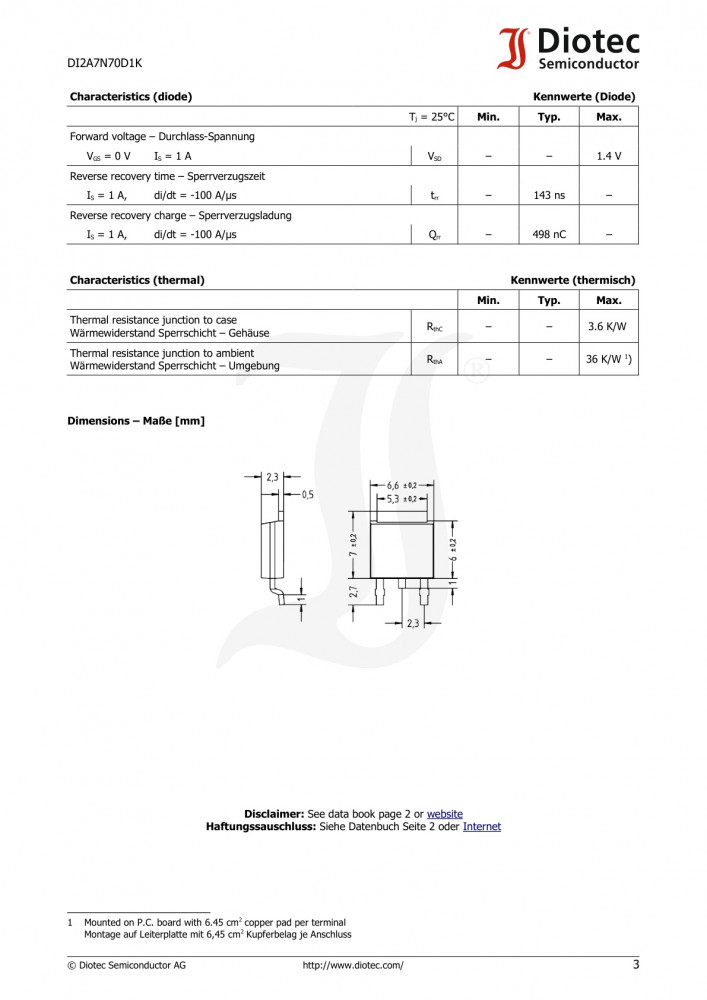 DIOTEC DI2A7N70D1K datasheet page 3