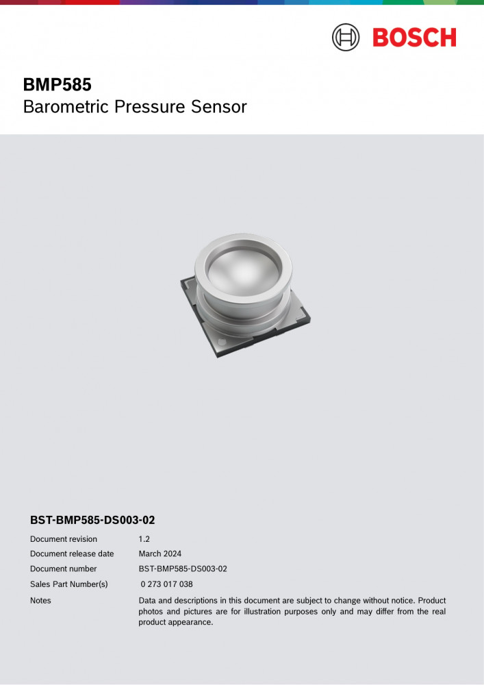 BMP585 datasheet page 1