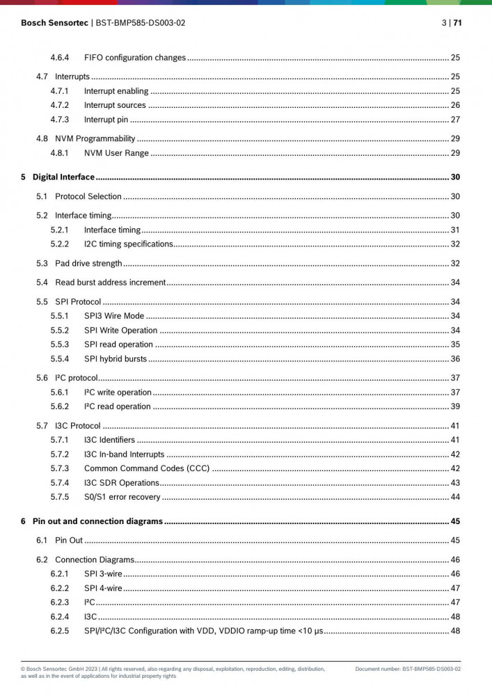 BMP585 datasheet page 3