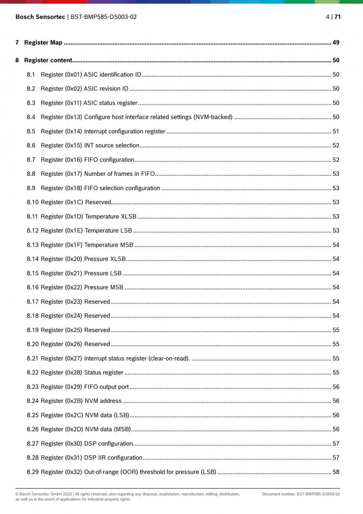 BMP585 datasheet page 4