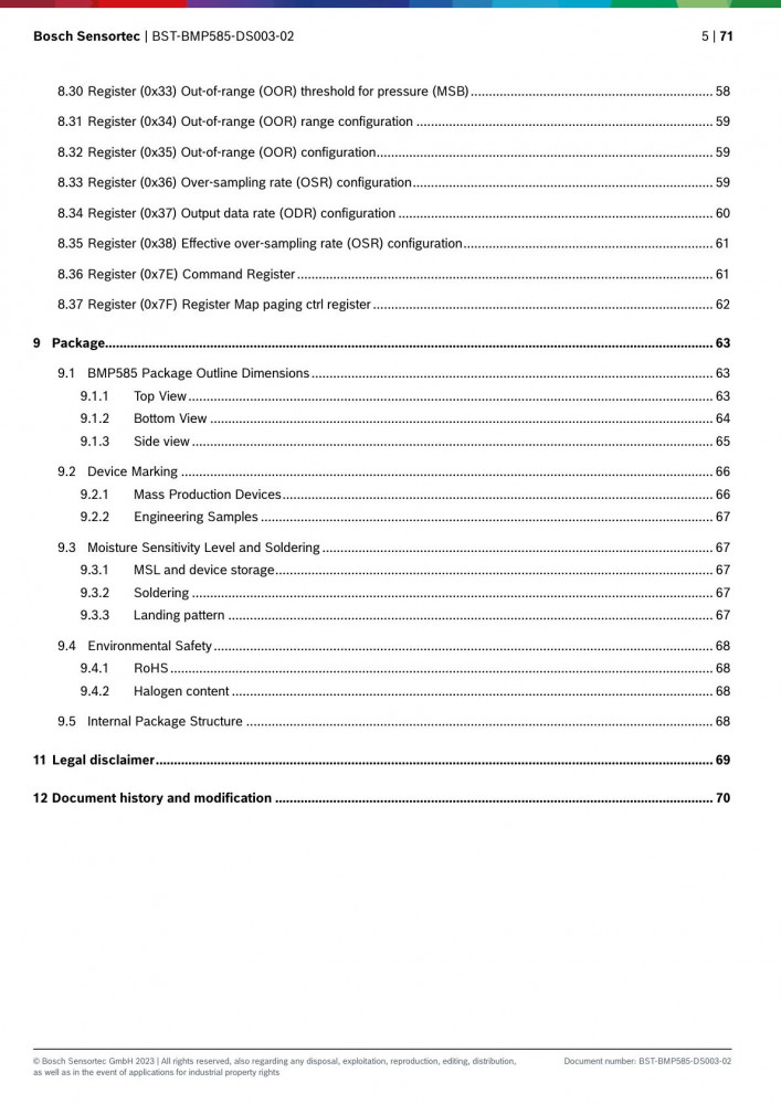 BMP585 datasheet page 5