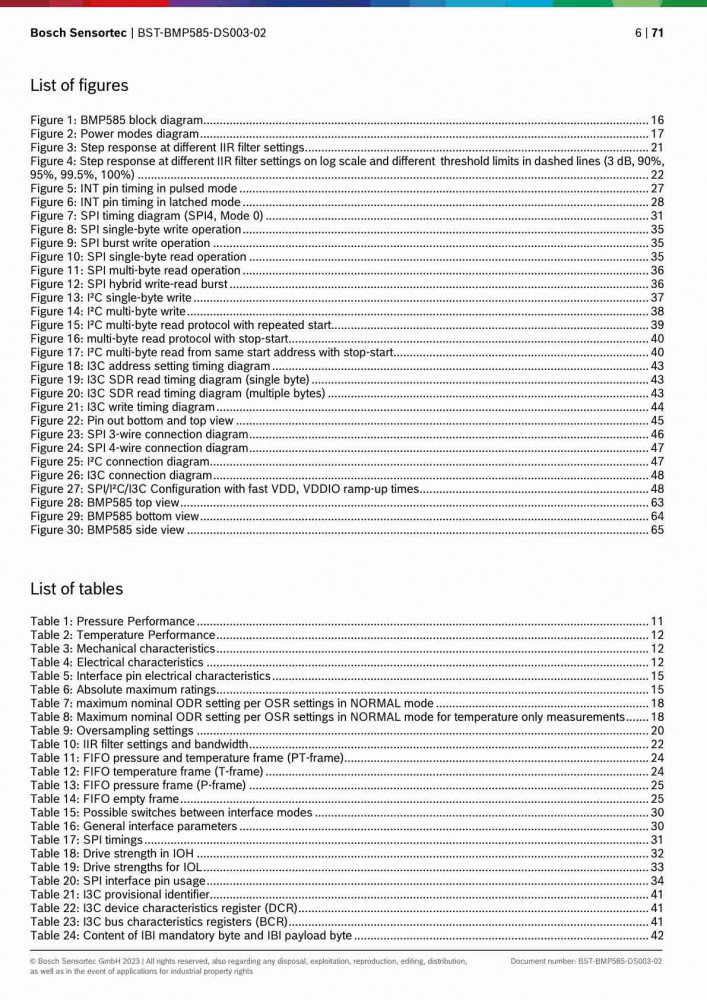 BMP585 datasheet page 6