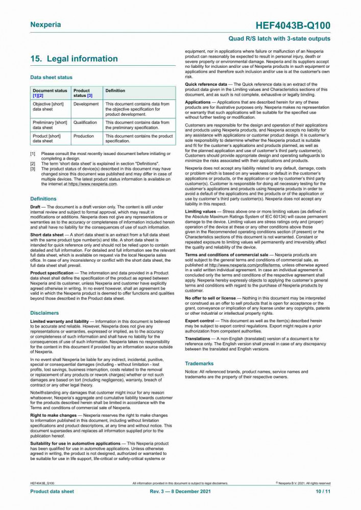 HEF4043BT-Q100J datasheet page 10