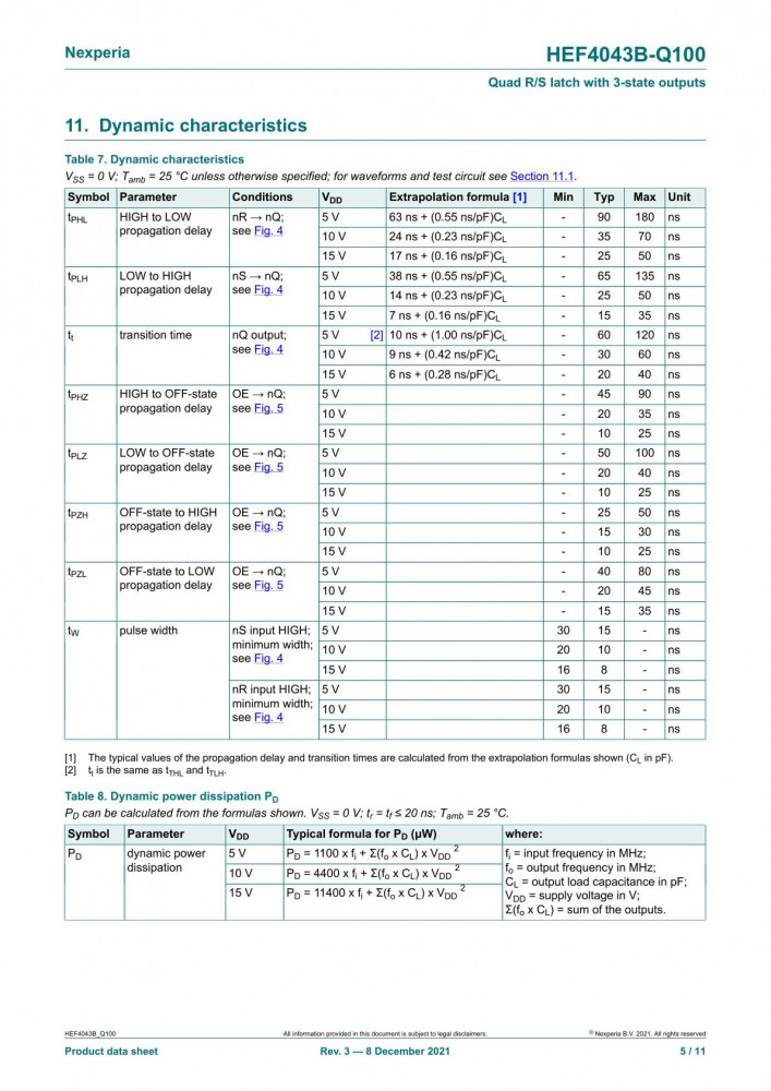 HEF4043BT-Q100J datasheet page 5