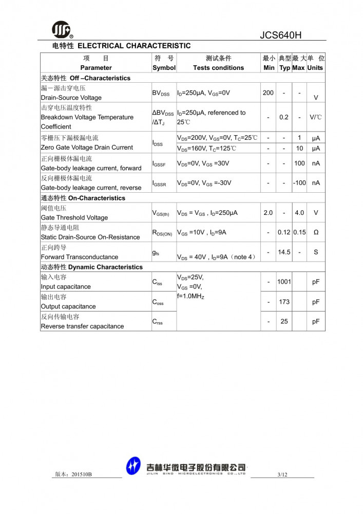 JCS640RH datasheet page 3