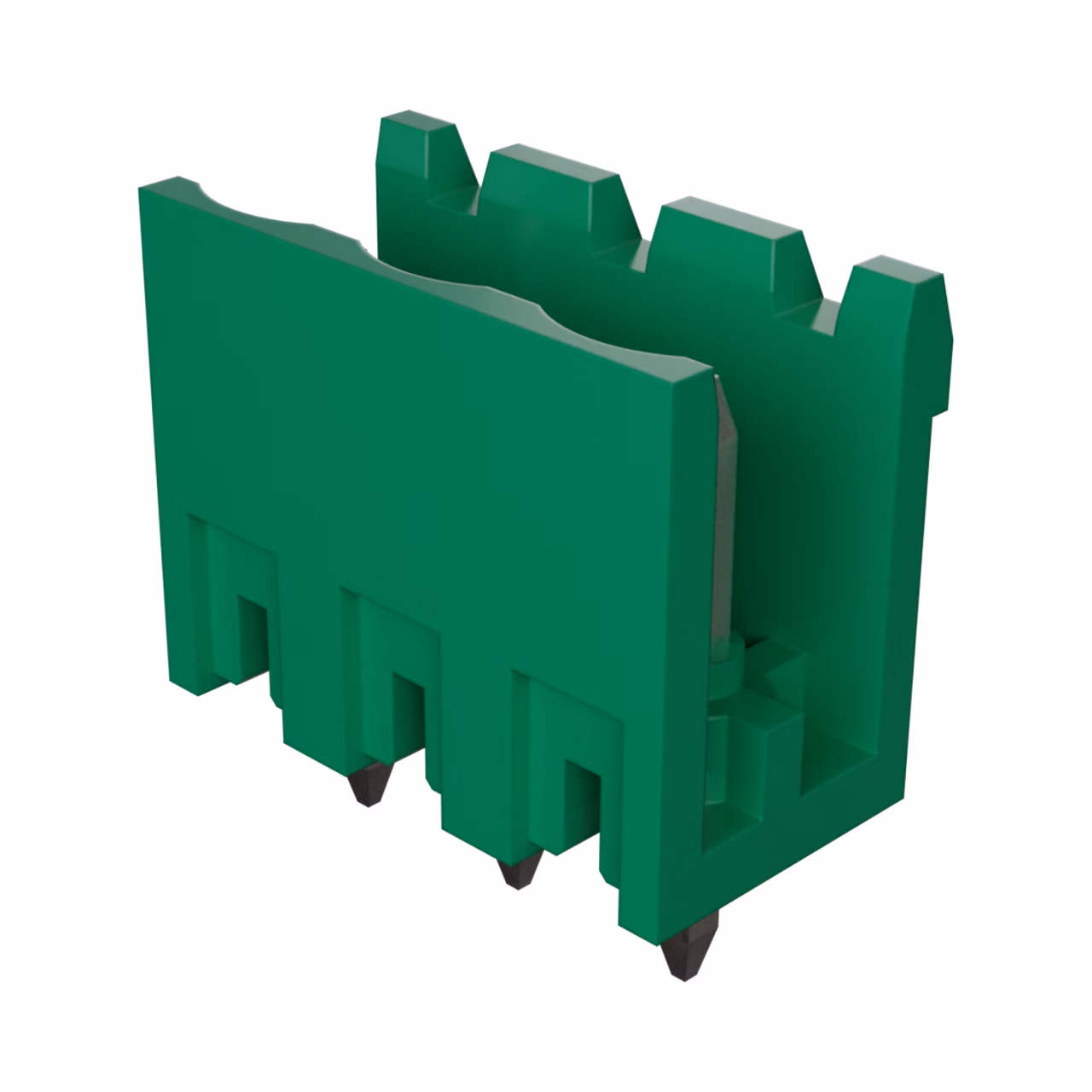 5.08mm Pitch Eurostyle Vertical PCB Header, Open Ends, Green Housing, 3 Circuits for sale