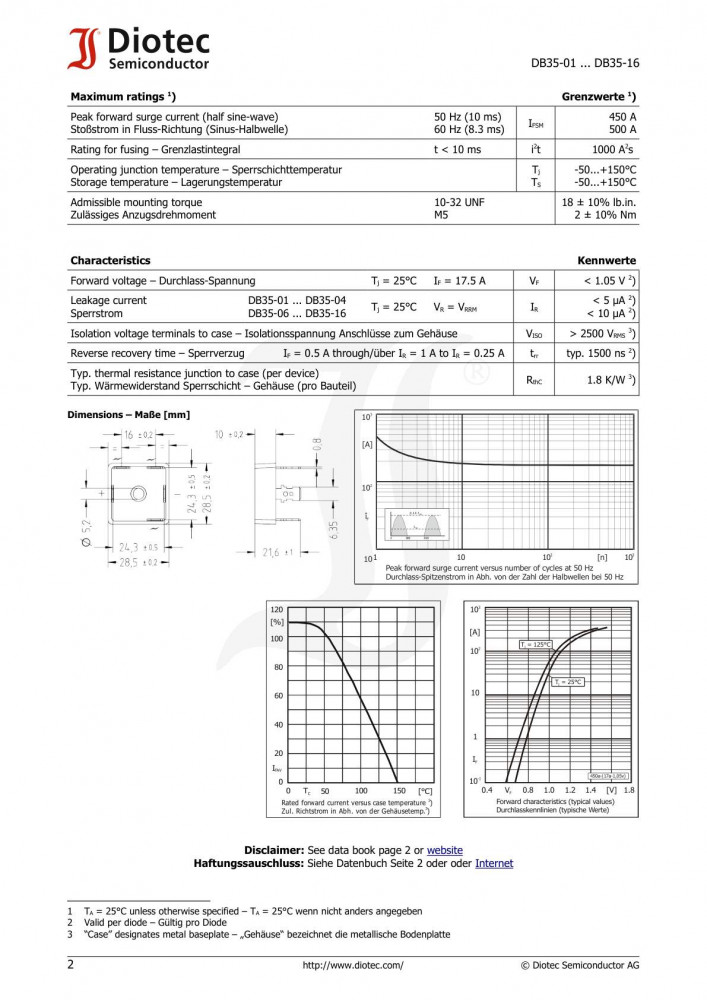 DIOTEC DB35-14 technical document page 2