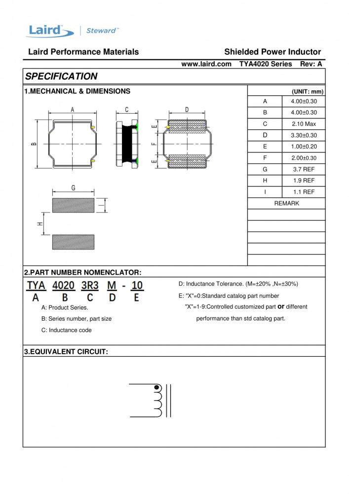 TYA4020 datasheet page 2