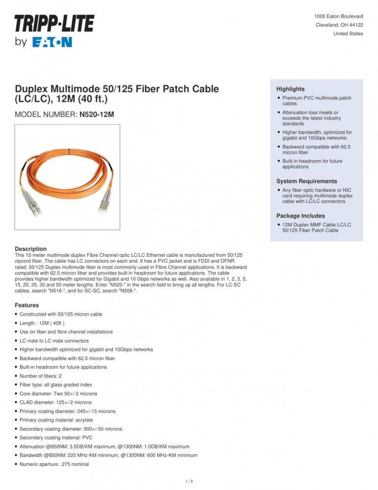 N520-12M technical document page 1