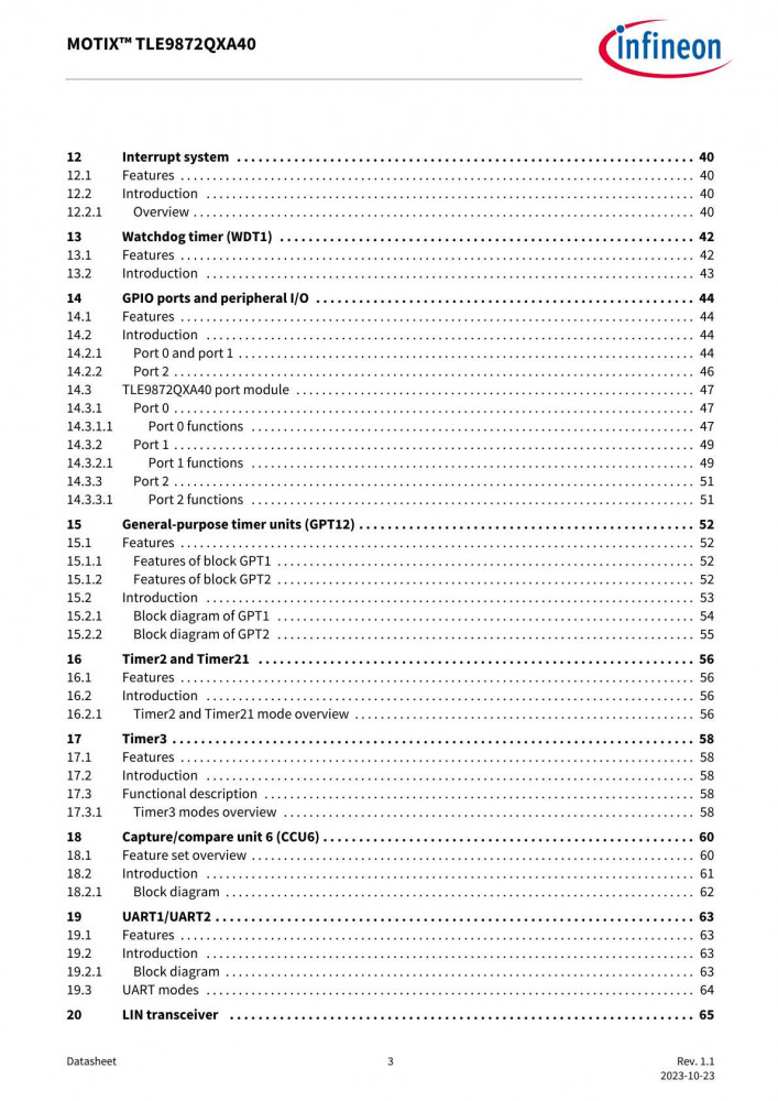 TLE9872QXA40 datasheet page 3