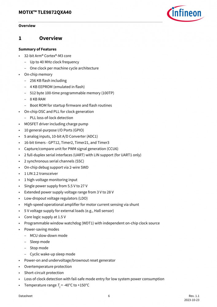 TLE9872QXA40 datasheet page 6