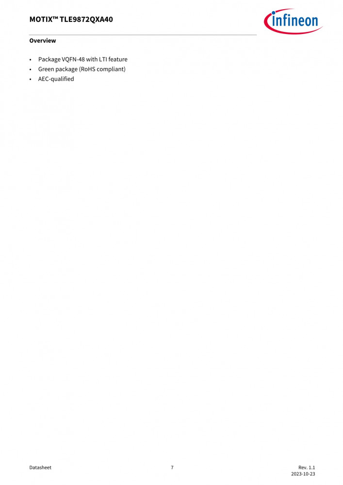 TLE9872QXA40 datasheet page 7