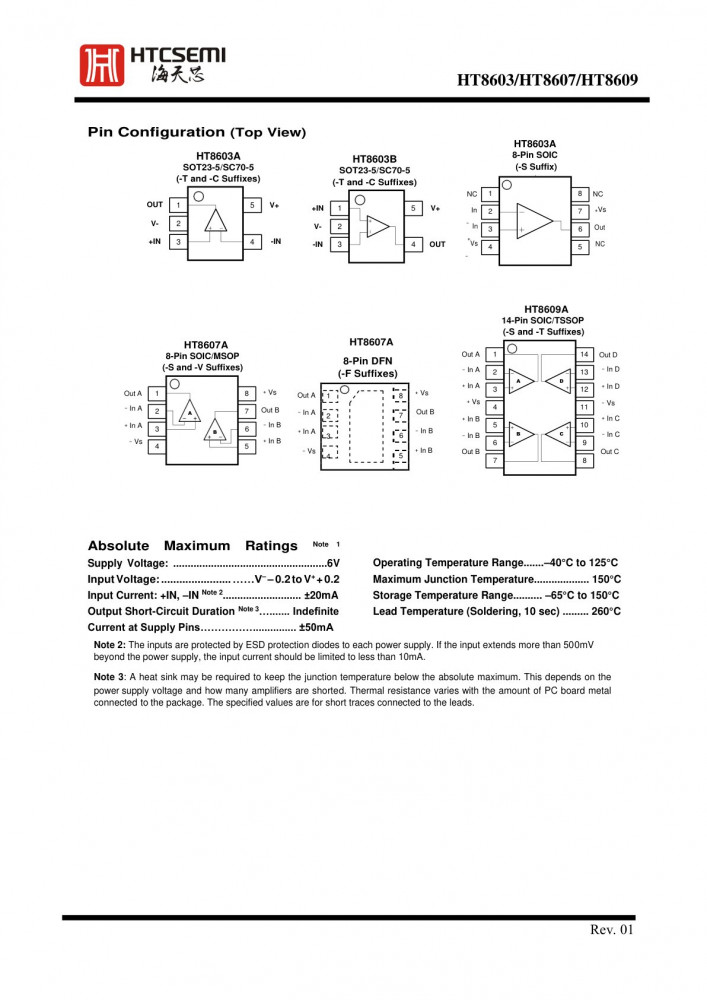 HT8607ARZ datasheet page 2