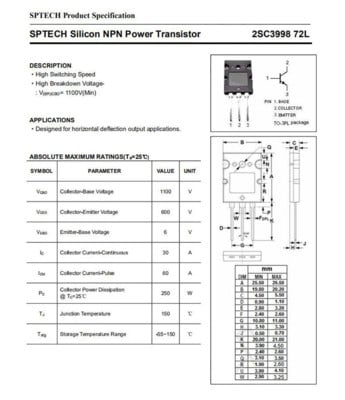 SPTECH SPT15U40SA2 Single Diode for sale