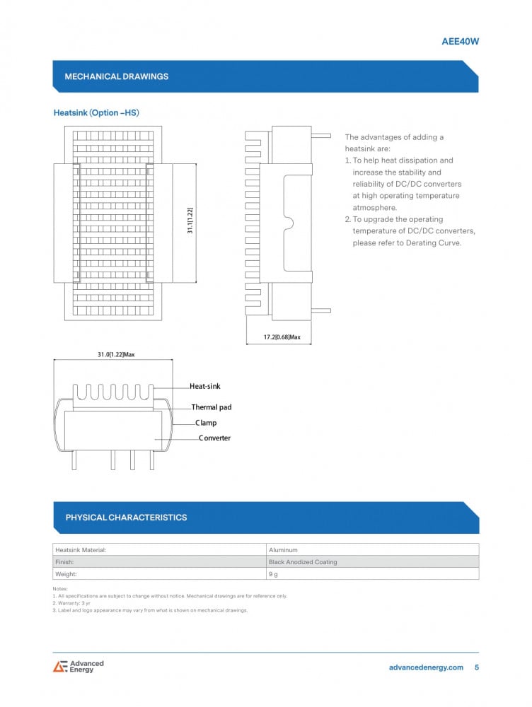 AEE series datasheet page 5