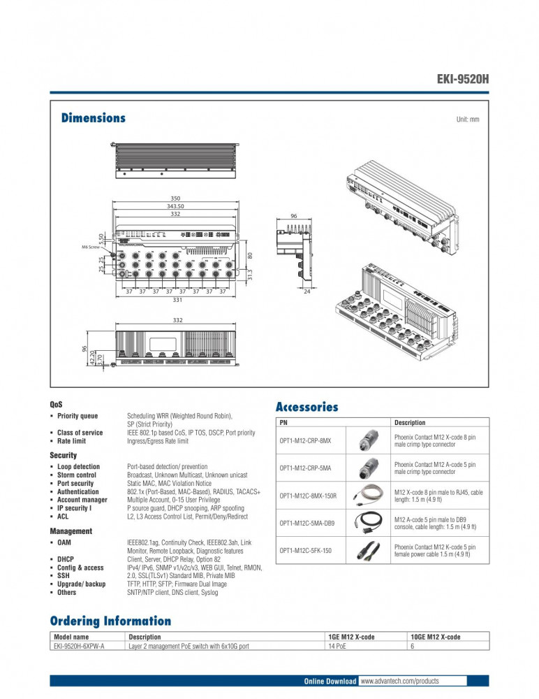 EKI-9520H-6XPW technical document page 2