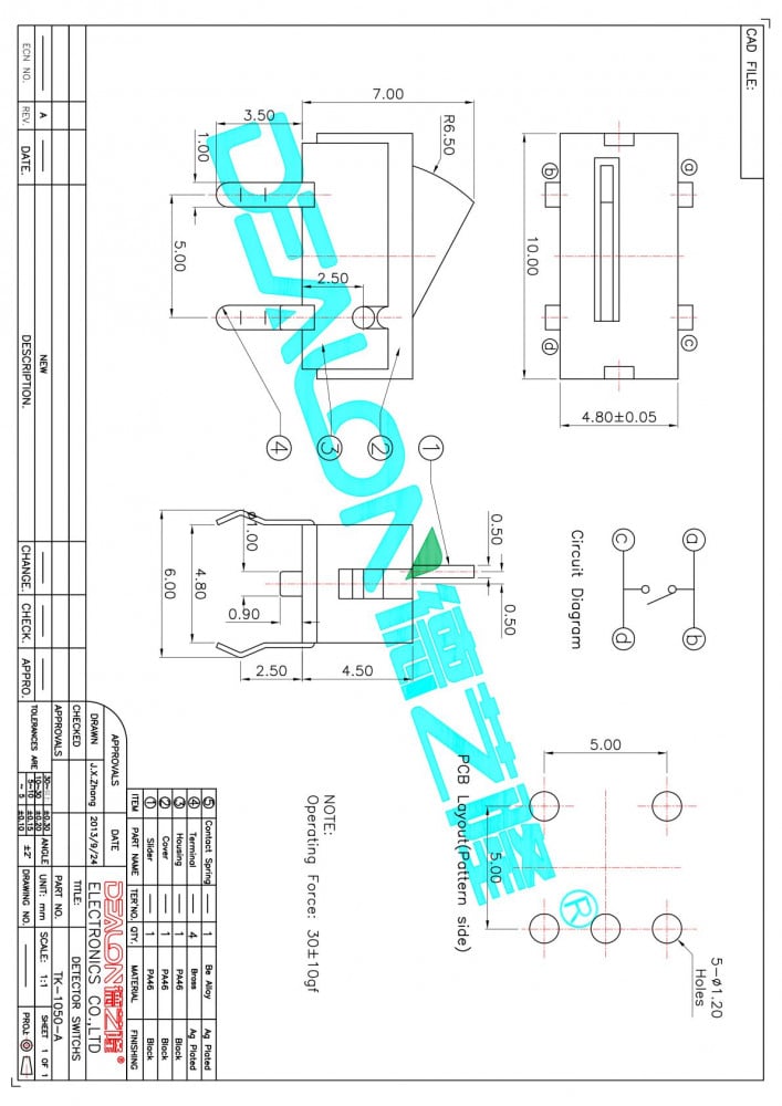 DEALON TK-1050-A technical document