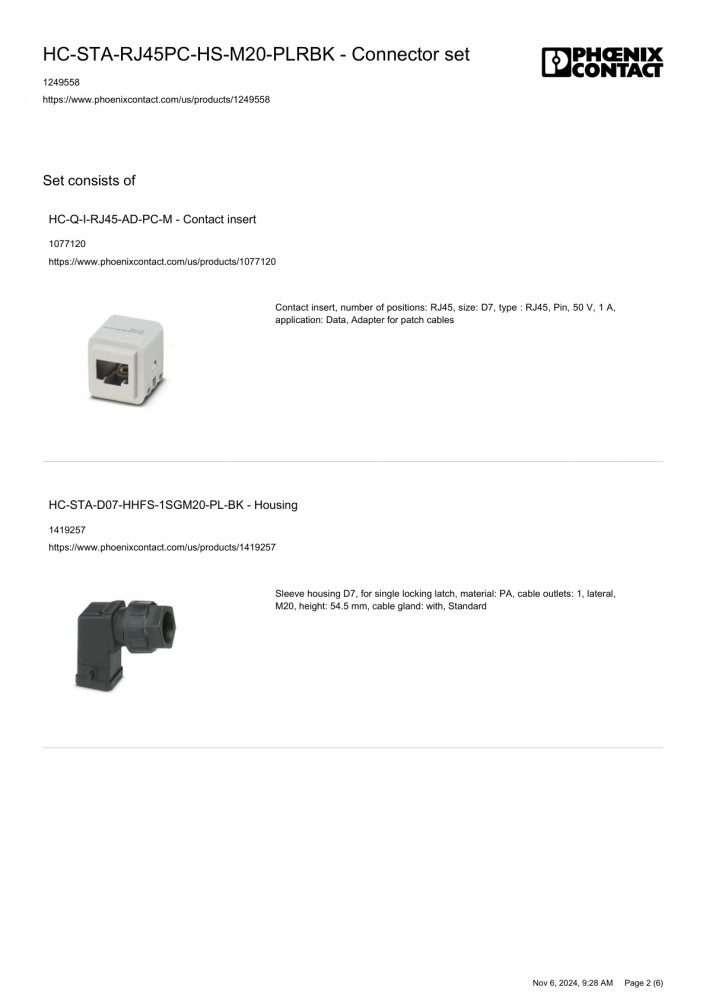 Phoenix Contact 1249558 technical document page 2