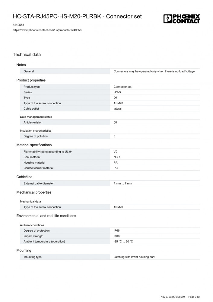 Phoenix Contact 1249558 technical document page 3