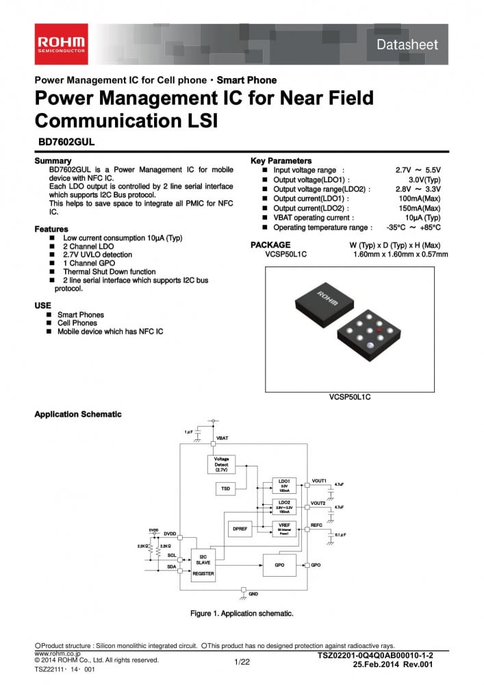 BD7602GUL-E2 datasheet page 1