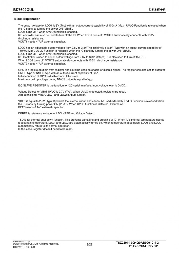 BD7602GUL-E2 datasheet page 3