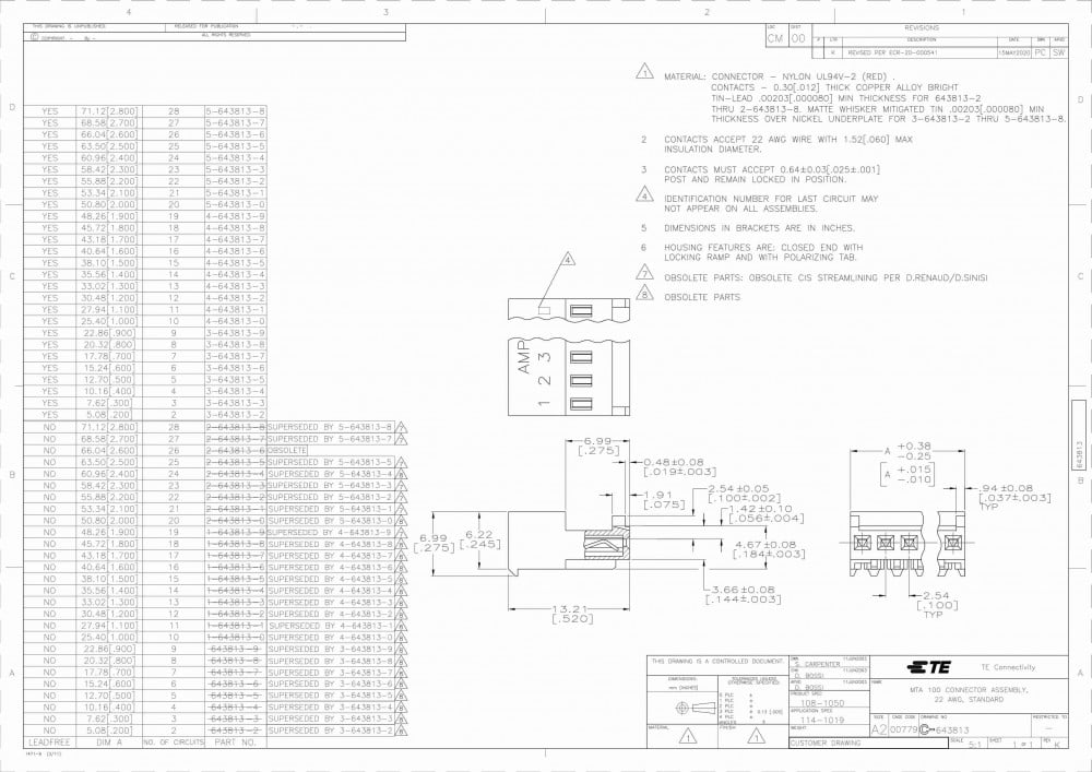 TE Connectivity 3-643813-7 technical document preview