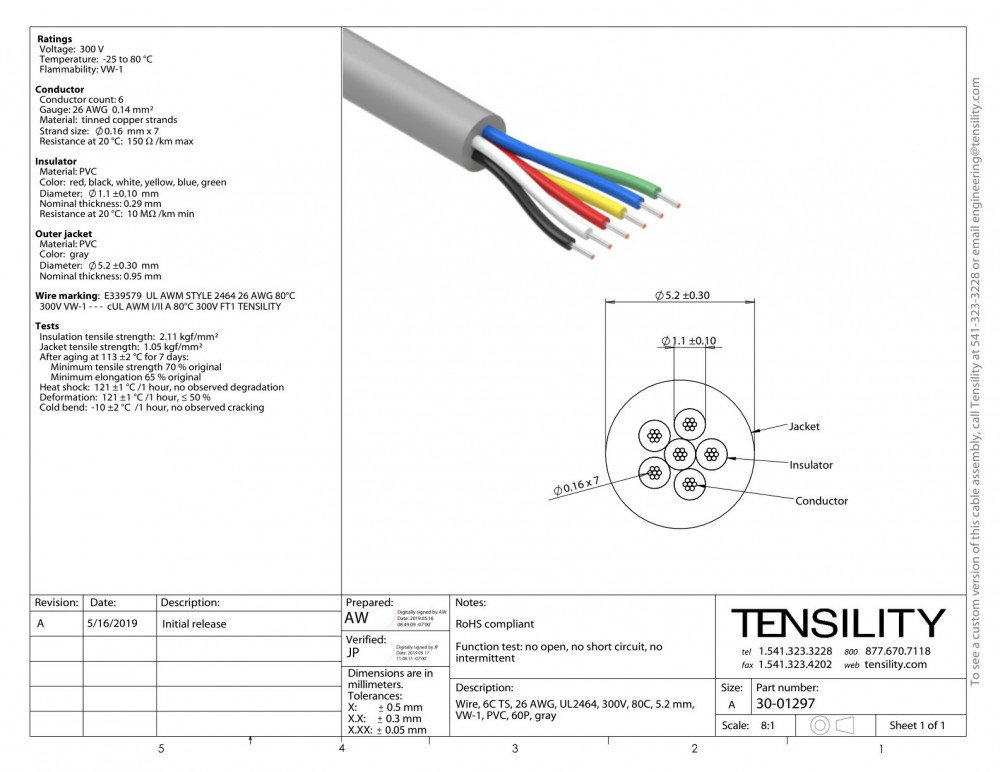 Tensility International 30-01297 product drawing