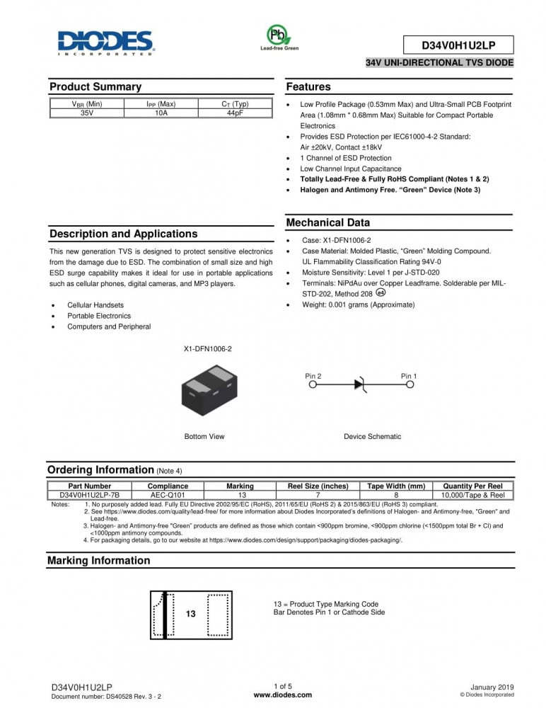 D34V0H1U2LP-7B datasheet page 1