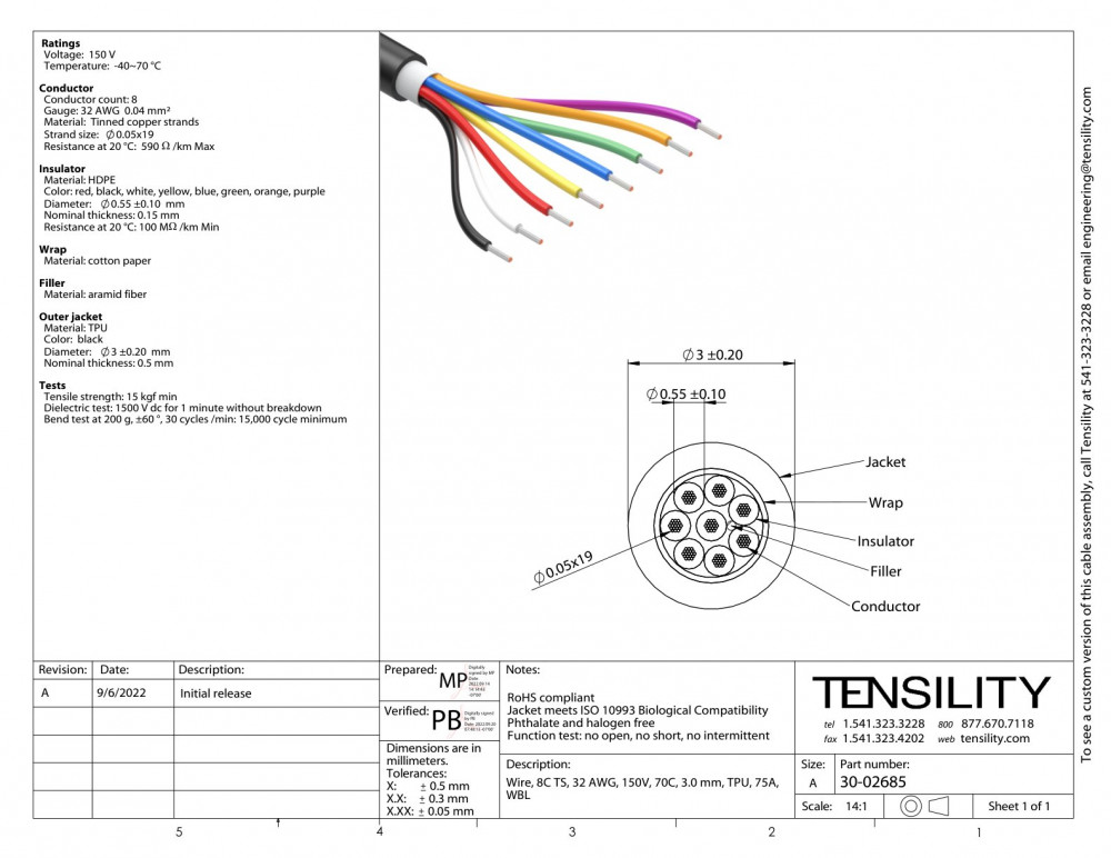 Tensility International 30-02685 product specification drawing