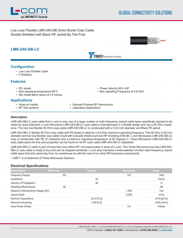 LMR-240-DB-LC datasheet page 1